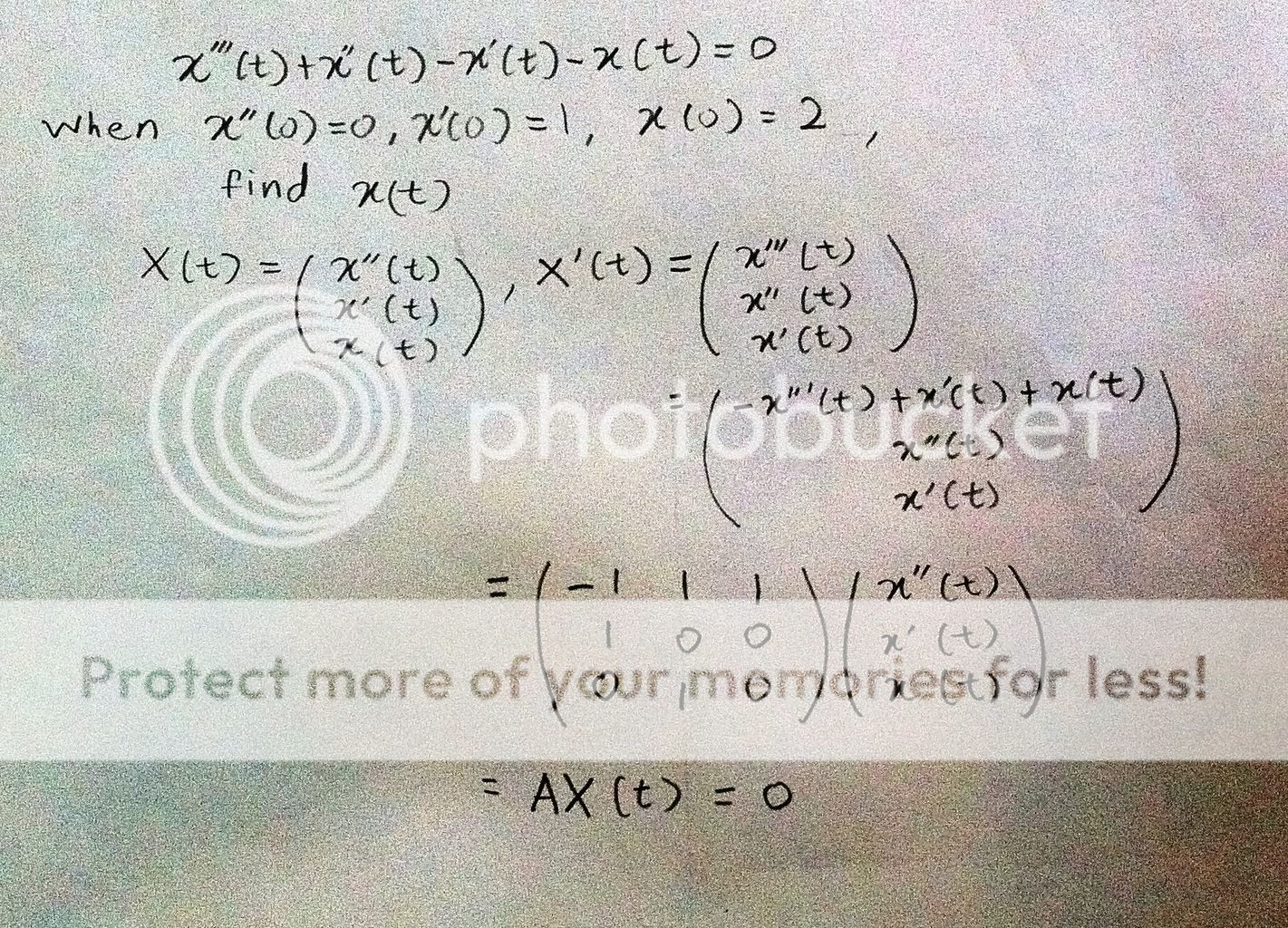 Differential equation using matrix | Math Forums